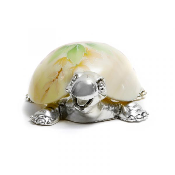 Silver Plated Lucky Tortoise With A Decorated Glass Shell » Kode-Store ...