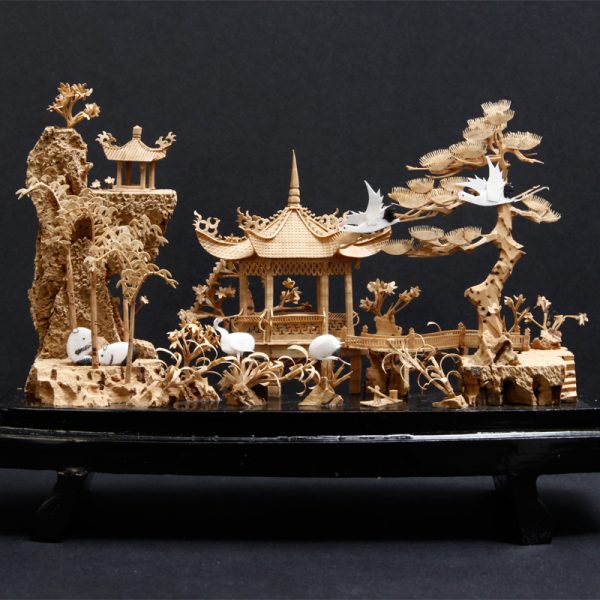 Traditional Chinese Garden Carved Cork Painting » Kode-Store.co.uk